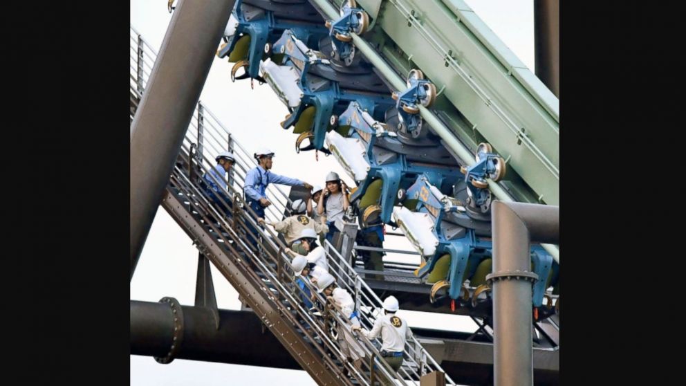 Roller coaster in Japan stalls, leaving dozens hanging midair - ABC7 ...