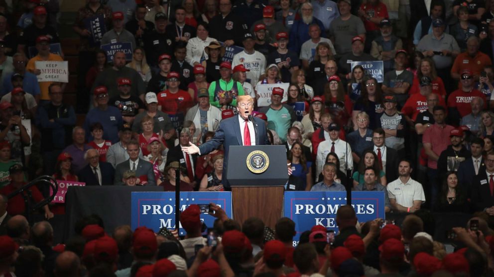 Trump stumps for Republicans and debuts new campaign slogan in Indiana ...